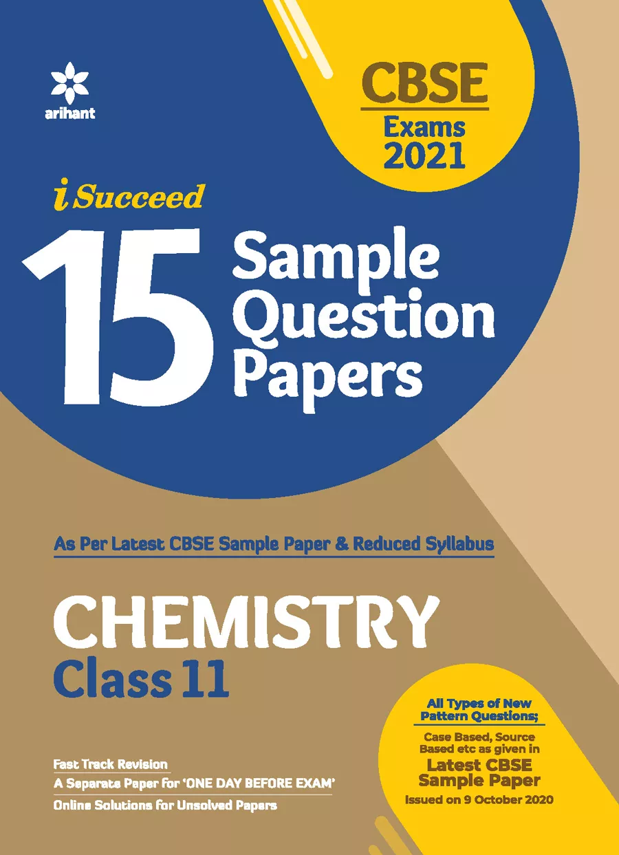 CBSE New Pattern 15 Sample Paper Chemistry Class 11 for 2021 Exam with ...