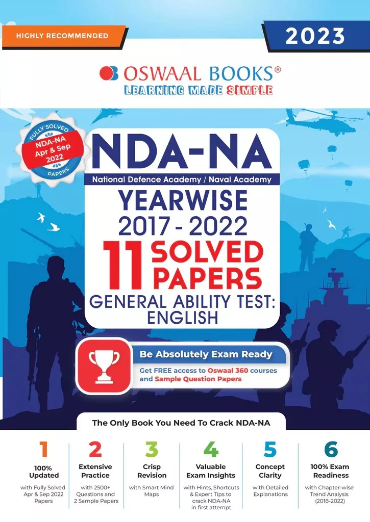 NDA-NA National Defence Academy 11 Solved Papers General Ability Test ...