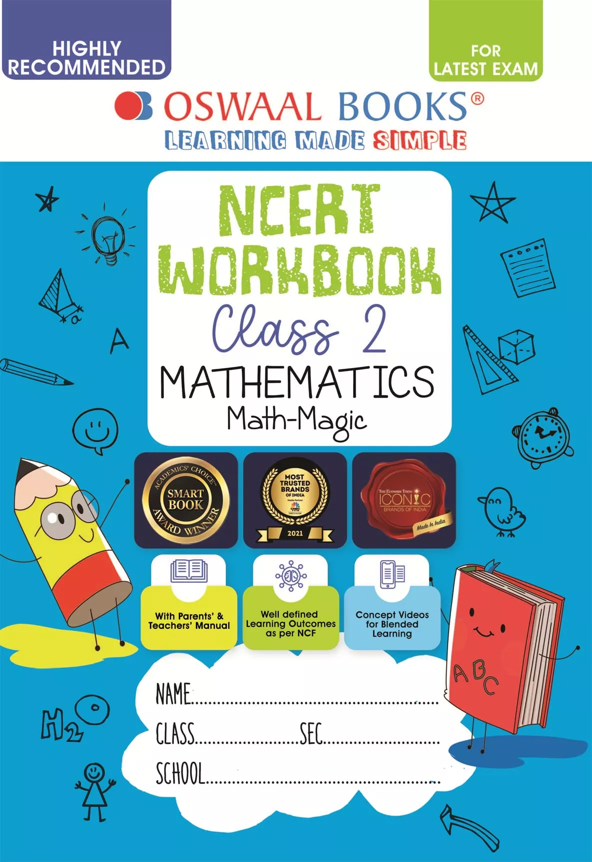 Oswaal NCERT Workbook Mathematics (Math Magic) Class 2 (Black & White ...
